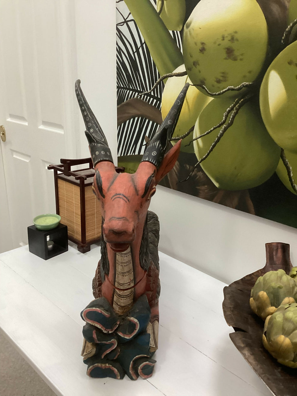 Antique Carved Balinese Wooden Temple Deer/Kidang – Antiquely