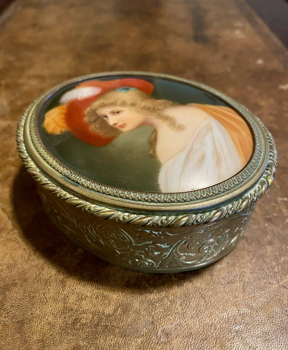 19th century Box with Miniature Portrait – Antiquely